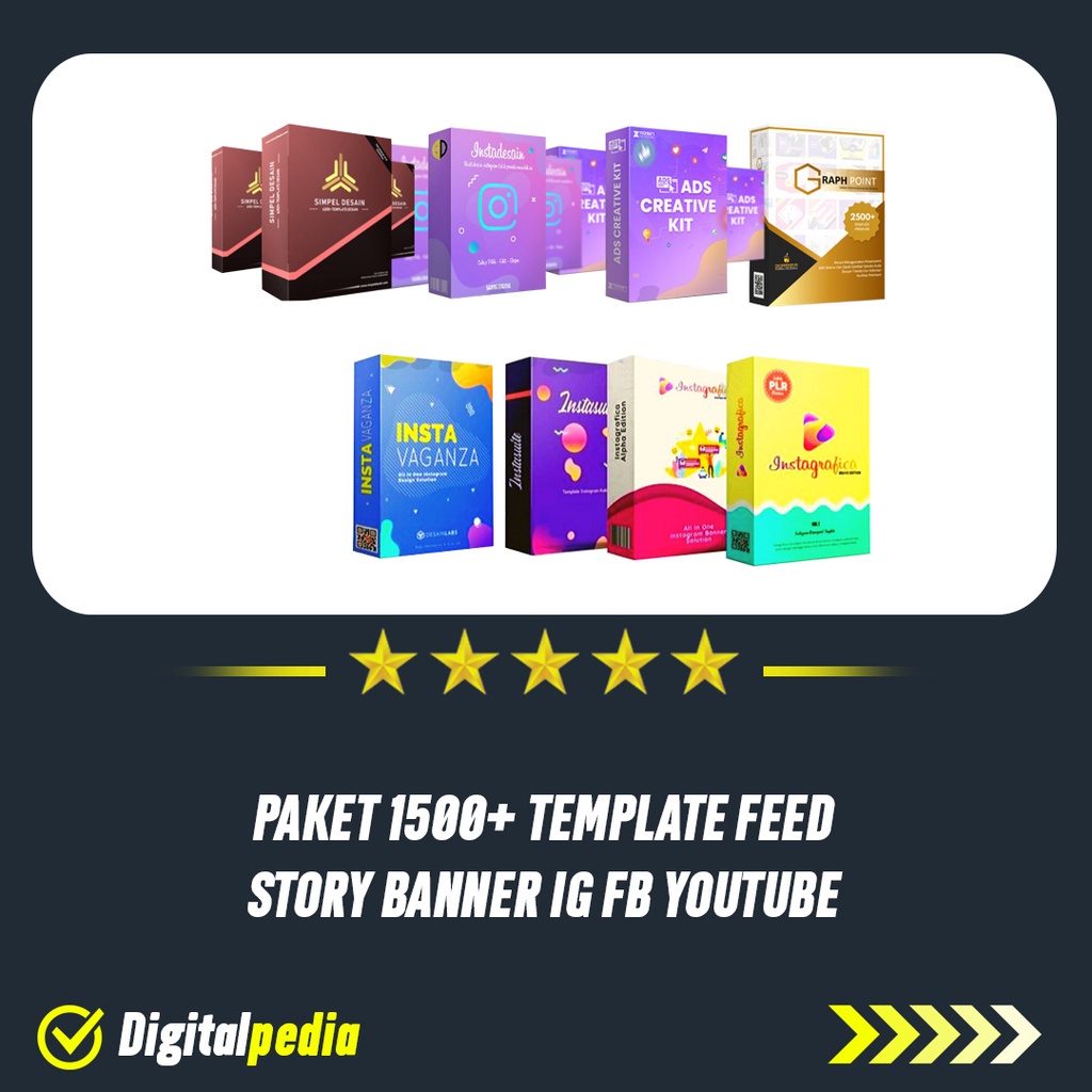 Jual Paket 1500+ Template Feed Story Banner IG FB Youtube Instagram ...