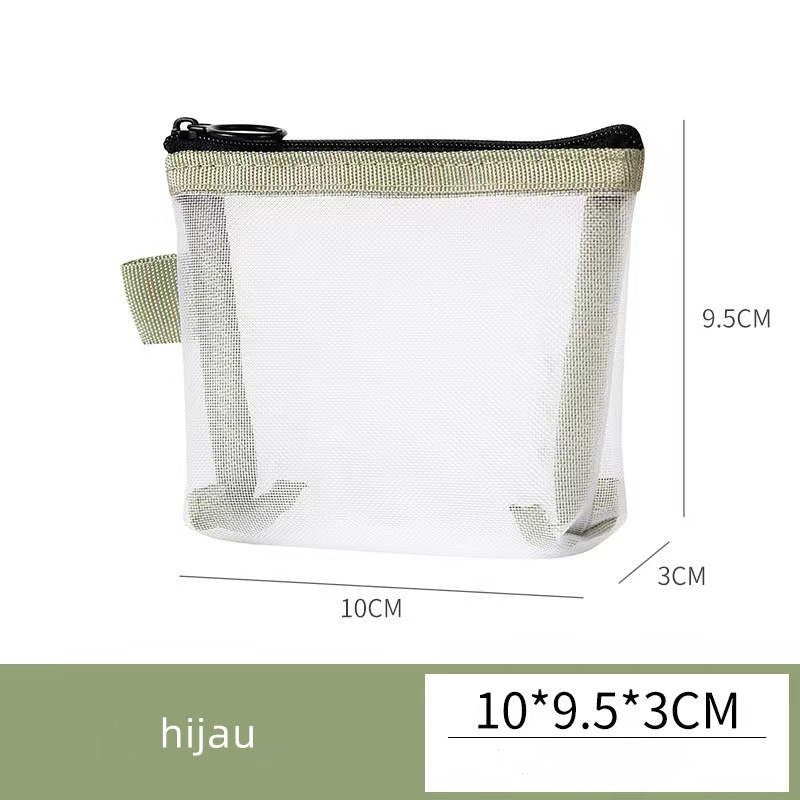 Jual Tas Mini Transparan Jaring/Tas Alat Tulis Dompet Makeup Transparan ...