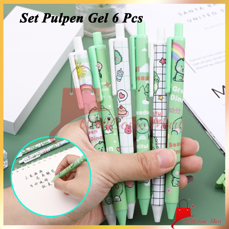 Jual Ballpoint Mekanik Pulpen Set Isi 6 PCS / Set Pulpen Gel 6 Pcs ...
