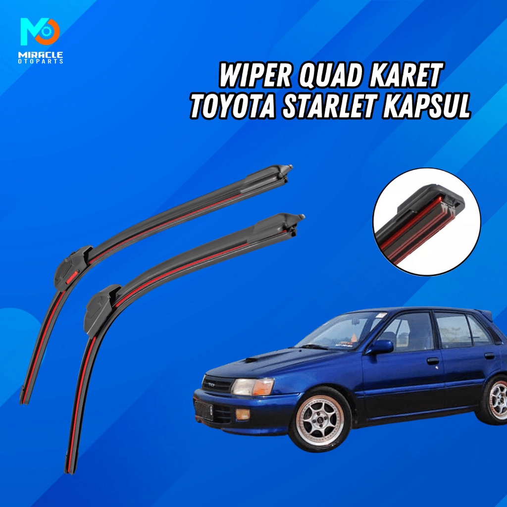 Jual Wiper Mobil Quad Blade Toyota Starlet Kapsul Frameless Tanpa ...