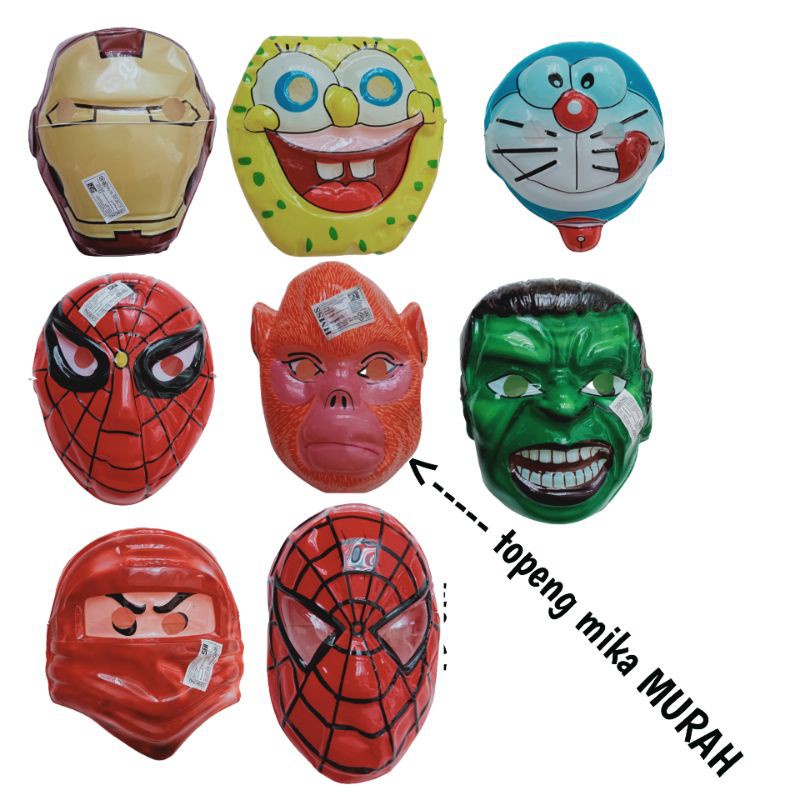 Jual Topeng mika karakter MURAH !! iron man Sponbob Doraemon Spiderman ...