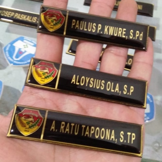 Jual Nama Dada Premium Lapis Resin (GOLD ASLI)/Name Tag/Nametag/Papan ...