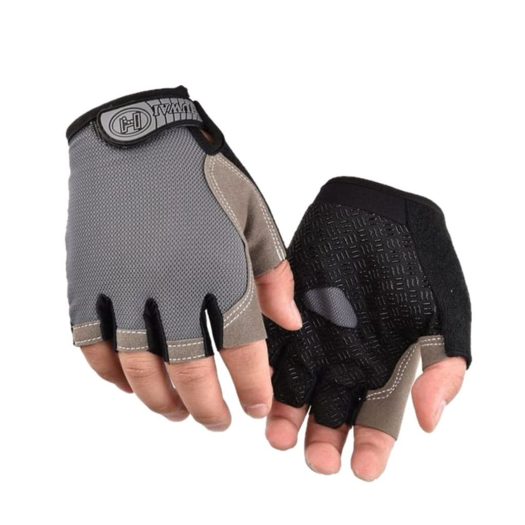 Jual Sarung Tangan Half Finger Anti Slip Glove Pria Wanita Gym Olahraga Anti Slip Unisex ...