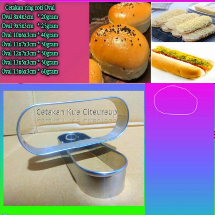 Jual cetakan ring roti hotdog roti sosis roti manis/ring oval 15cm ...