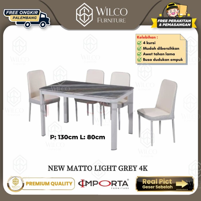 Jual Meja Makan Importa MM IMP New Matto light grey 4K / Granit Premium ...
