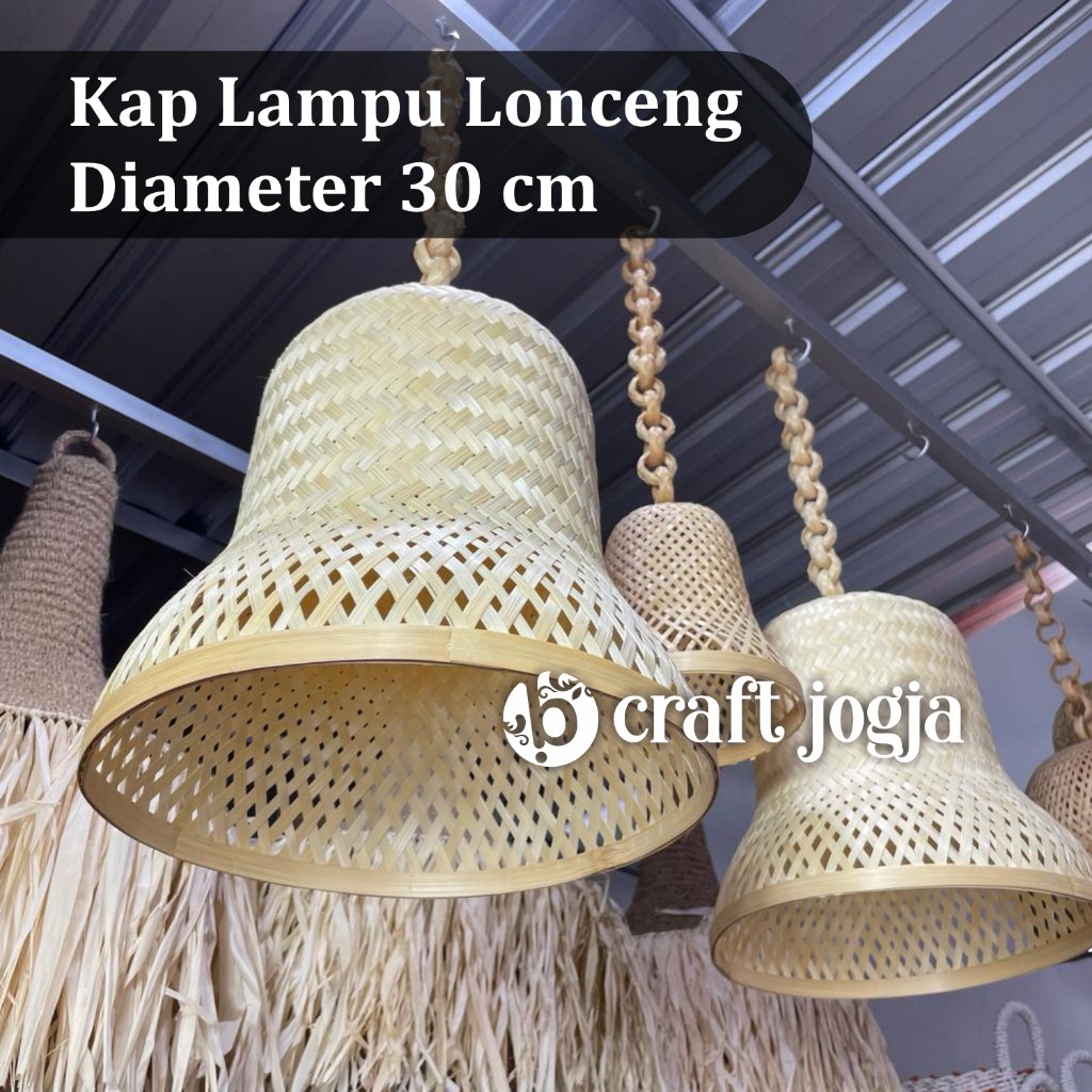 Jual Kap Lampu Gantung Lampu Cafe Bambu Model Lonceng Besar Diameter 30 ...