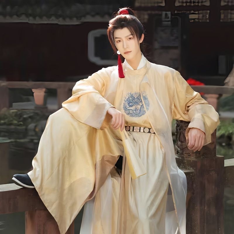 Jual New men's Chinese style embroidered mesh Hanfu set | Shopee Indonesia