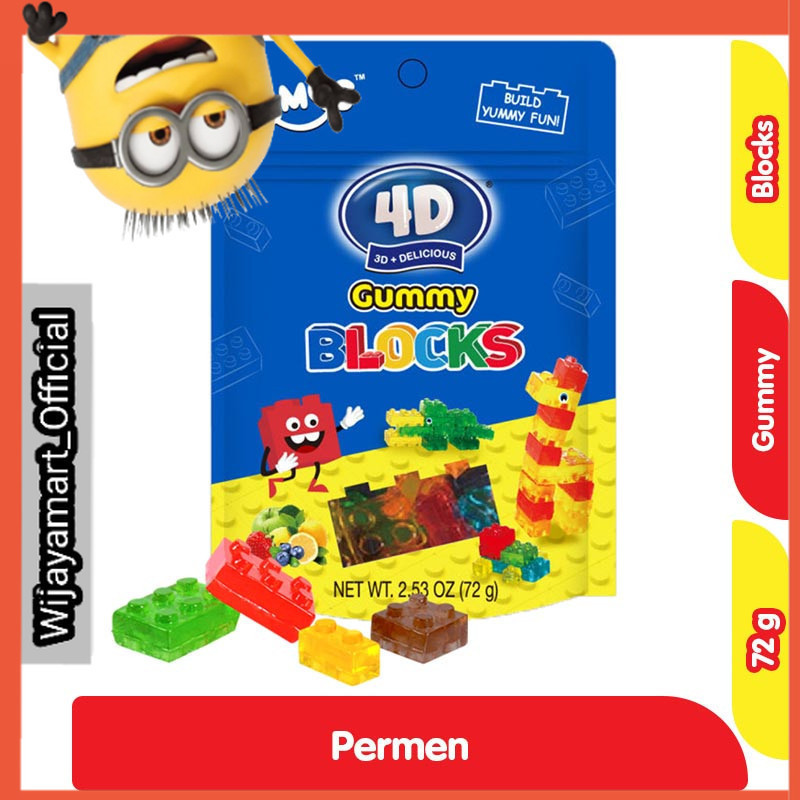Jual Amos 4D Permen Jeli 3D Bentuk Balok 72 g | Shopee Indonesia
