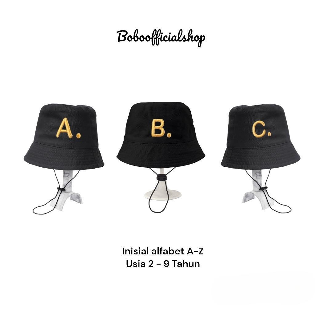 Jual Topi Bucket Anak Perempuan Laki Laki Bordir Inisial Alfabet A ...