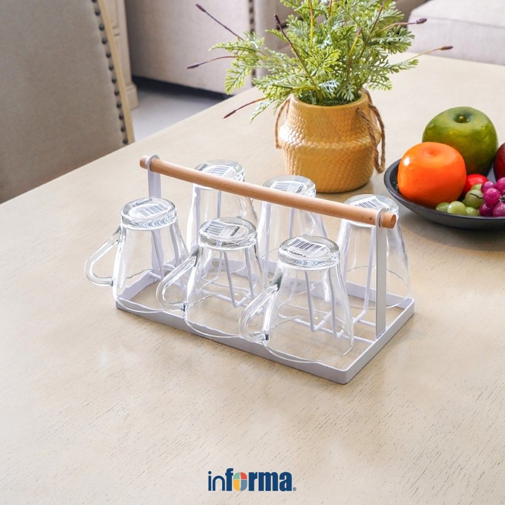 Jual Informa Appetite 250 ml Set Maxford Gelas Kaca Dengan Rak - Putih ...