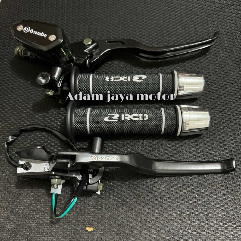Jual PAKET 3IN1 MASTER REM TABUNG OVAL KACA + HANDGRIP RCB HG55 + JALU CHROME JUMBO UNIVERSAL ...