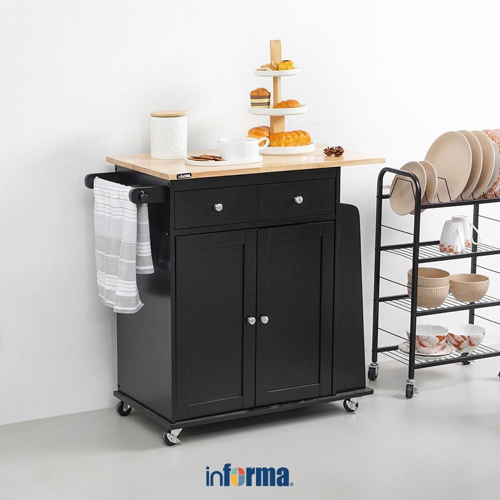Jual Informa Rocky Rak Troli Dapur 4 Tingkat - Hitam Tempat Penyimpanan ...