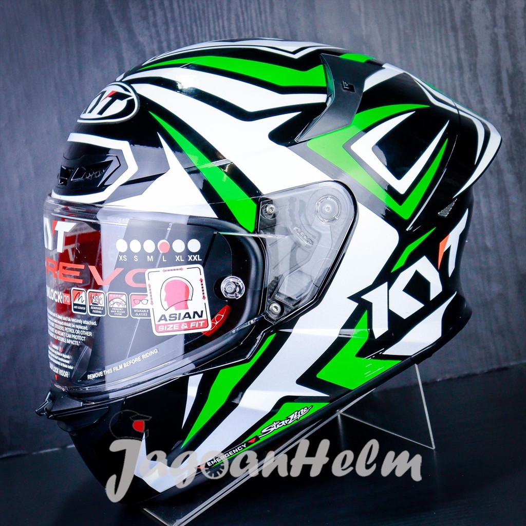 Jual KYT HELM TT REVO ALEX LOWES 2024|WHITE GREEN | TT-REVO SINGLE ...