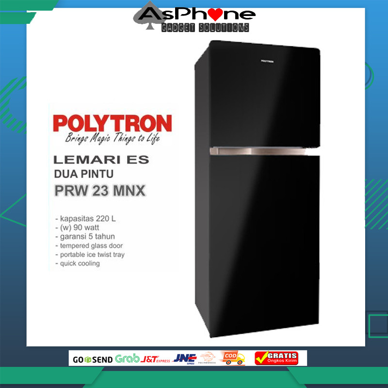 Jual Kulkas Polytron PRW 23 MNX Tempered Glass Door tanpa Bunga Es ...