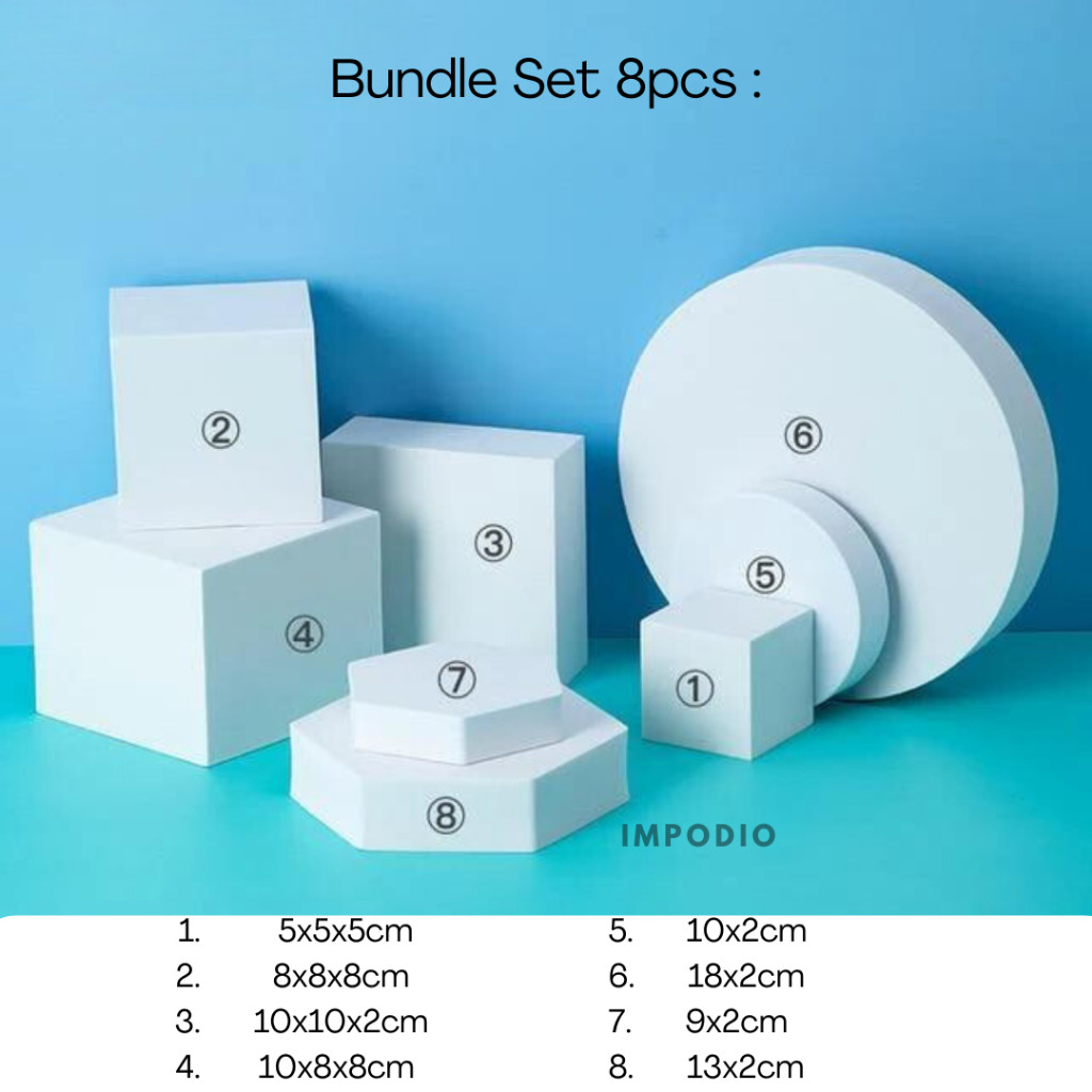 Jual Essential styling SET 8pcs - Square Geometry Photo Props - podium ...