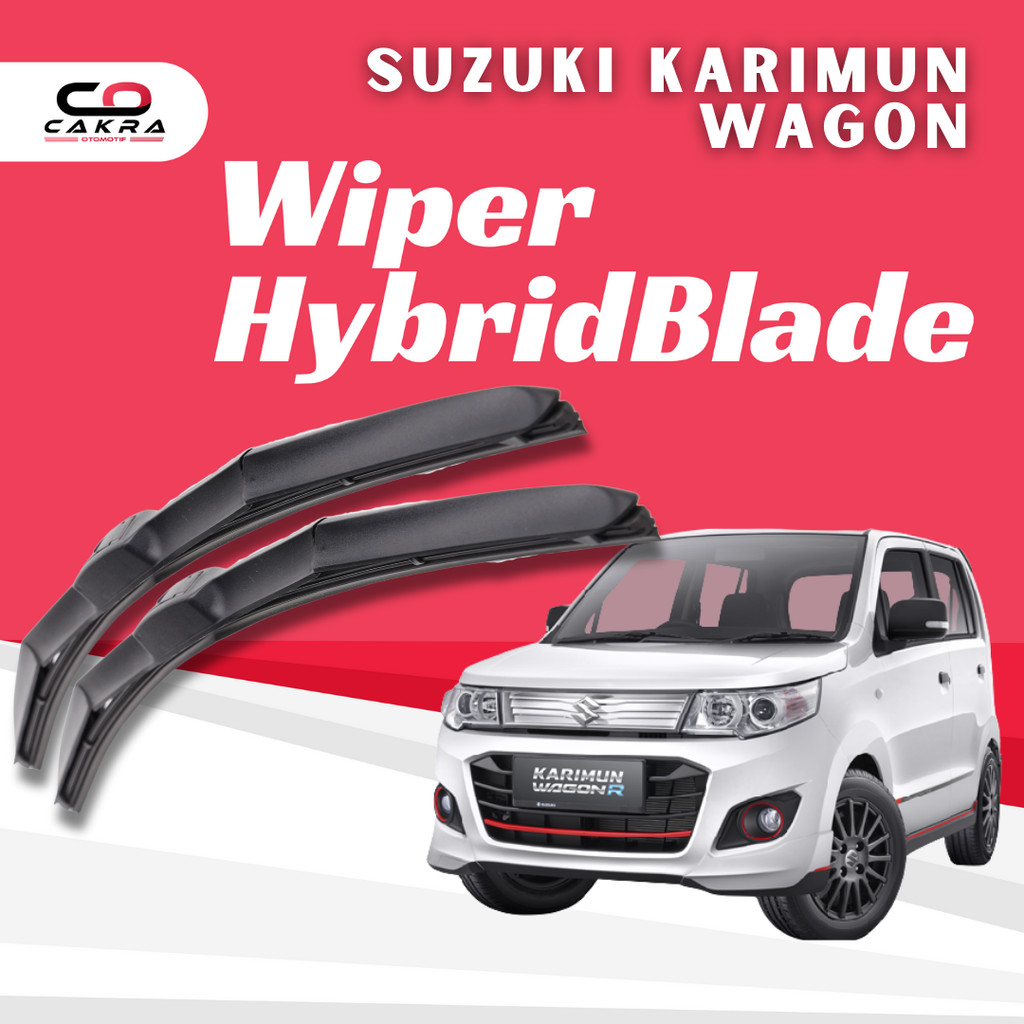 Jual Wiper Hybrid Suzuki Karimun Wagon R Frameless 1 Set Kiri dan Kanan Kombinasi Karet dan ...