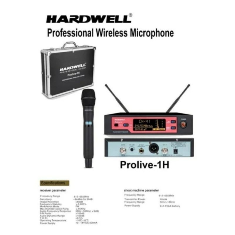 Jual Mic Wireless hardwell pro Live 1H profesional Microphone Wireless ...