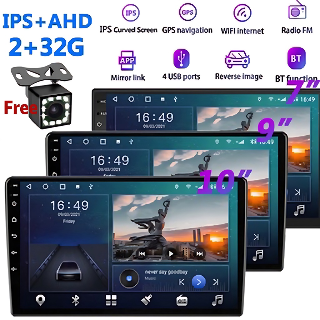 Jual 4G+32G IPS Screen Head Unit 7/9/10 Inch Car Android 12 Navigasi Untuk TOYOTA Daihatsu ...
