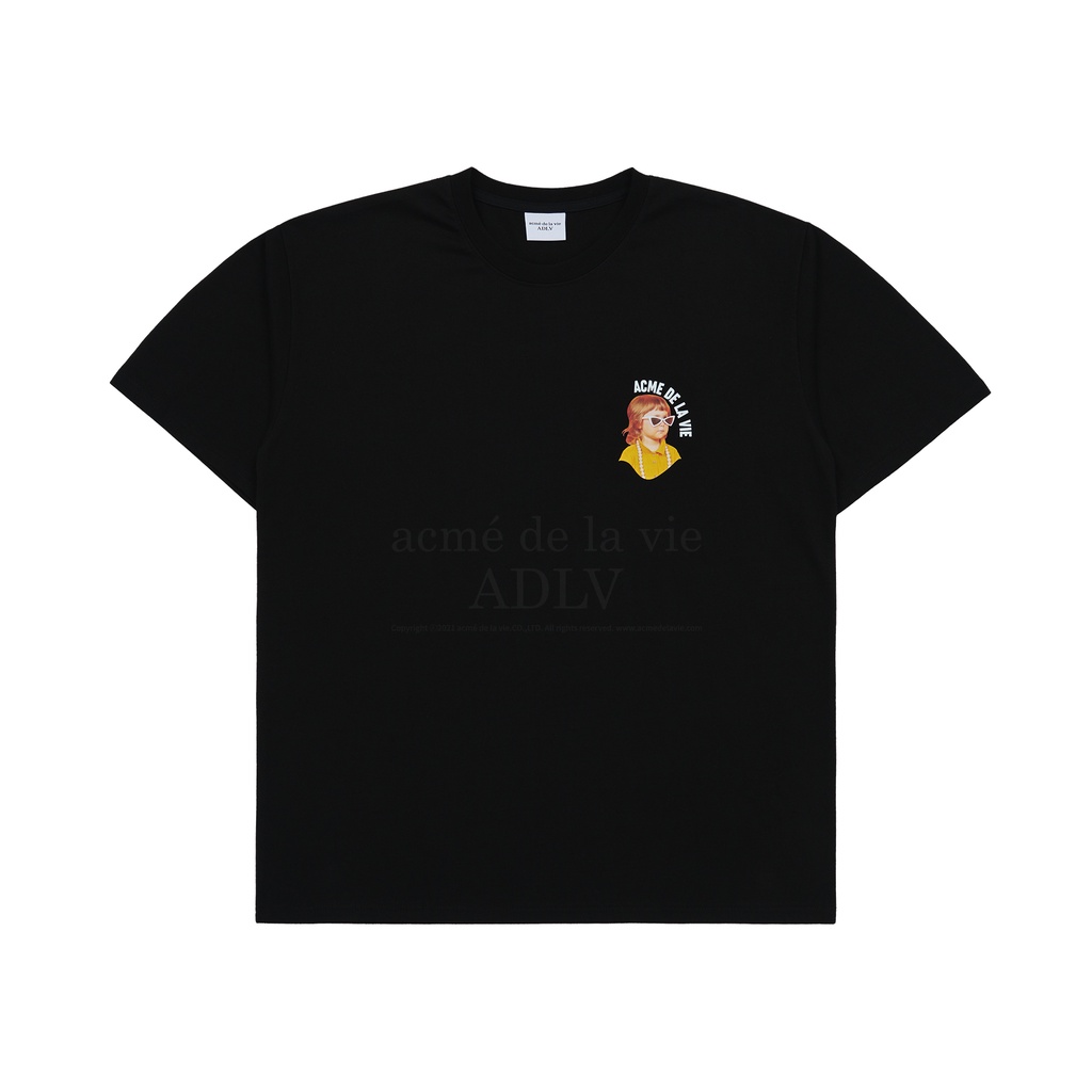 Jual [ADLV] Mini Baby Face Yellow Shirt Short Sleeve T-Shirt Black ...