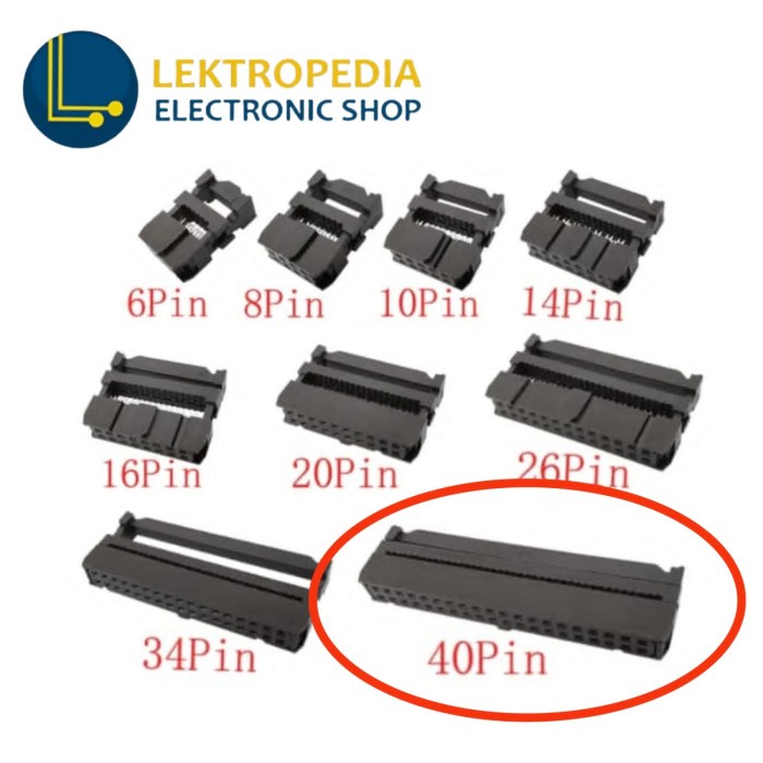 Jual Socket IDC 40pin Female Header 2x20 40 pin Soket ISP connector FC3 ...