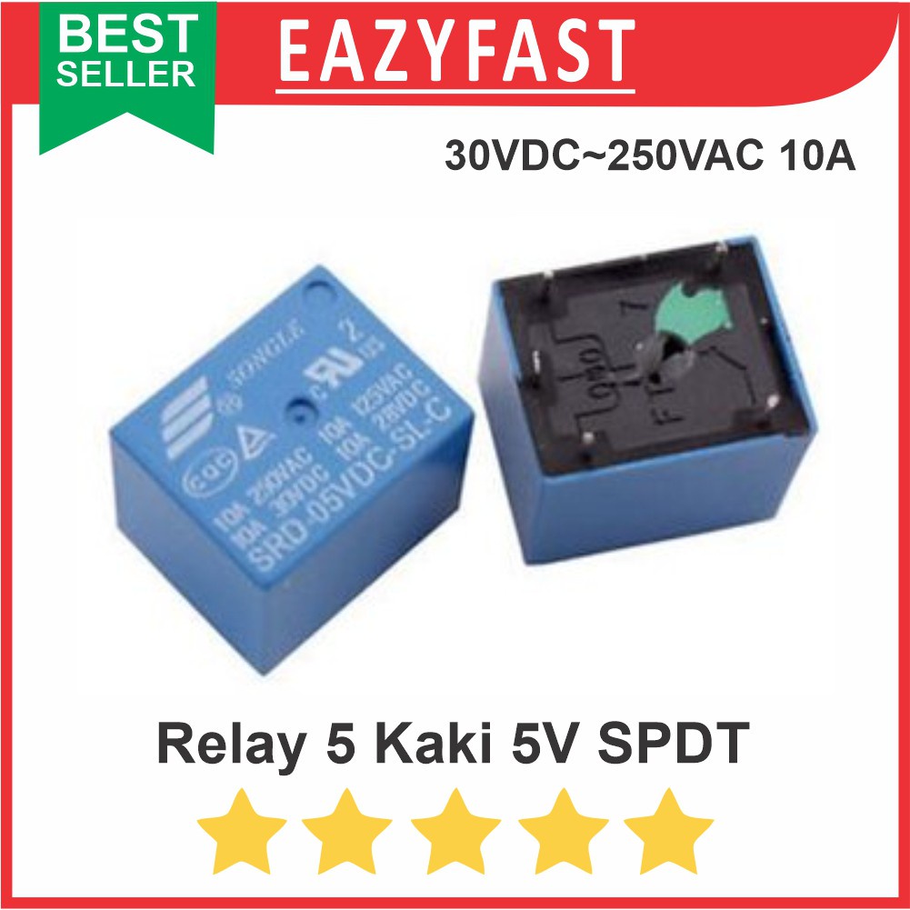Jual Relay 10A 5 5V Coil Drive 5 Pin Single Pole Double Throw SPDT ...