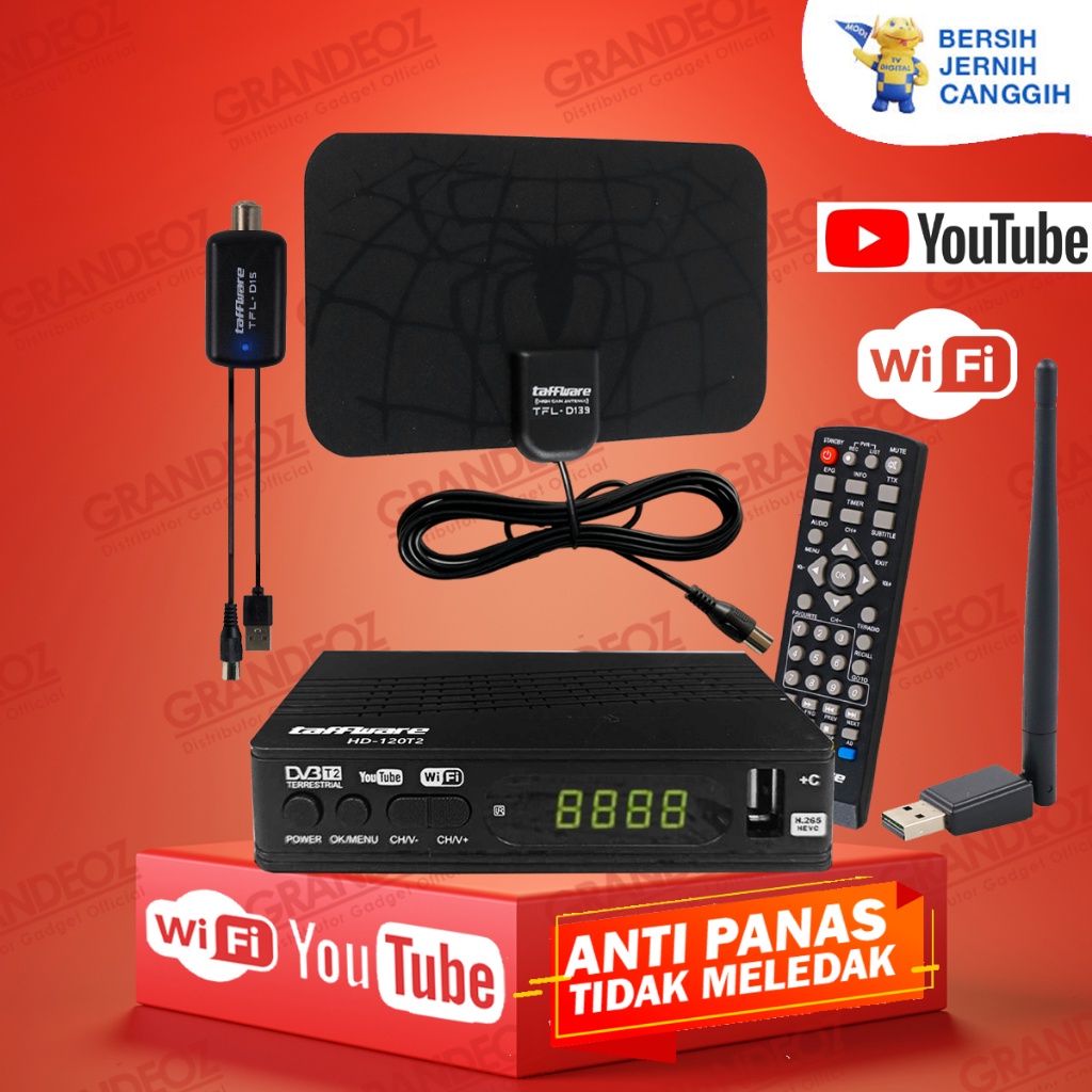 Jual PAKET Set Top Box + Antena TV Digital Booster Amplifier Analog Tabung STB Smart Tuner DVB ...