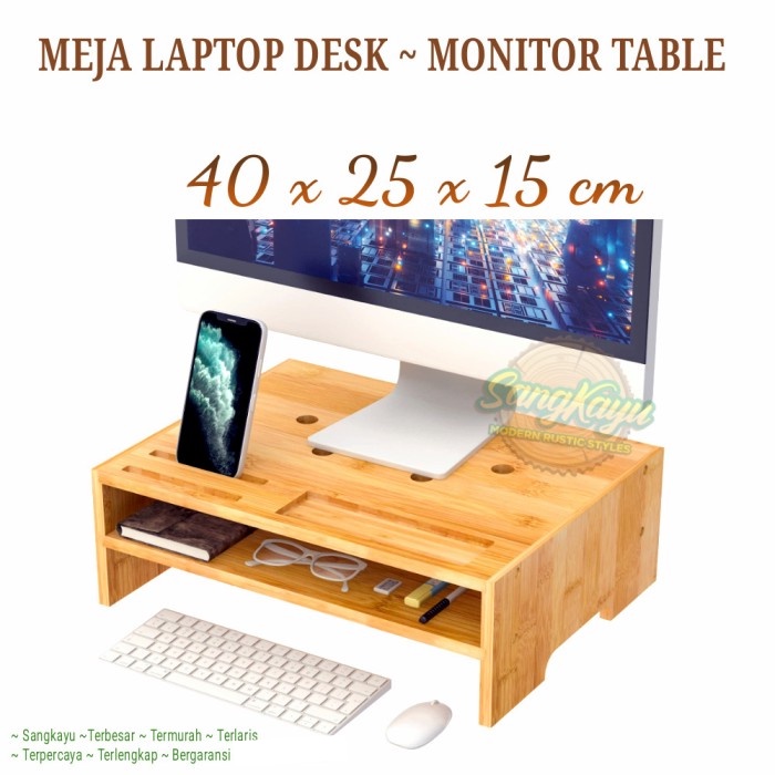 Jual Meja monitor kayu komputer meja laptop table monitor table ...