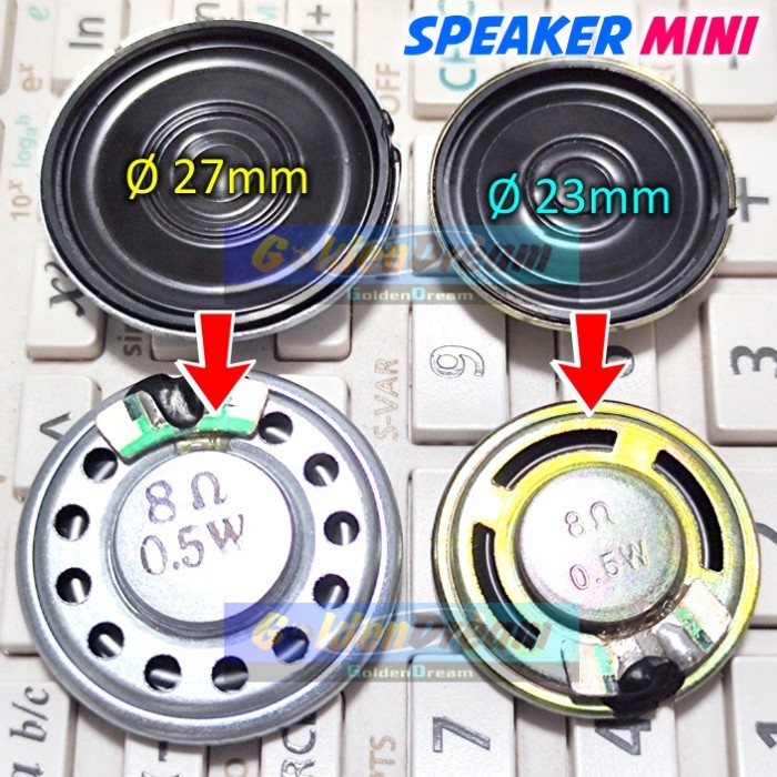 Jual Speaker Mini 27mm 23mm 8 Ohm 0.5w Audio Speaker Kecil Bulat Tipis 8R | Shopee Indonesia