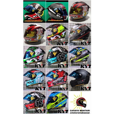 Jual Helm KYT R10 Motif Full Face Paket Ganteng R10 Modif Spoiler dan ...