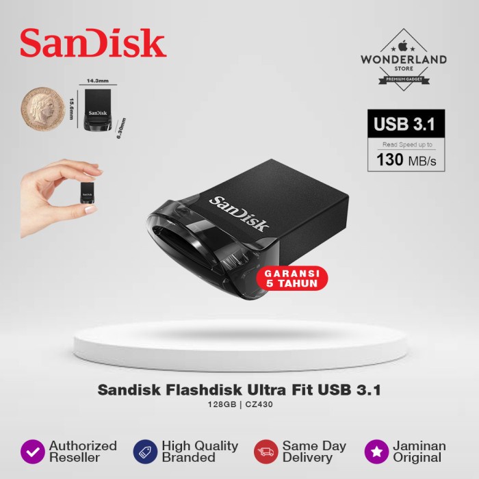 Jual Sandisk Flashdisk Ultra Fit 16/32/64/128/256GB USB3.1 130mbps ...