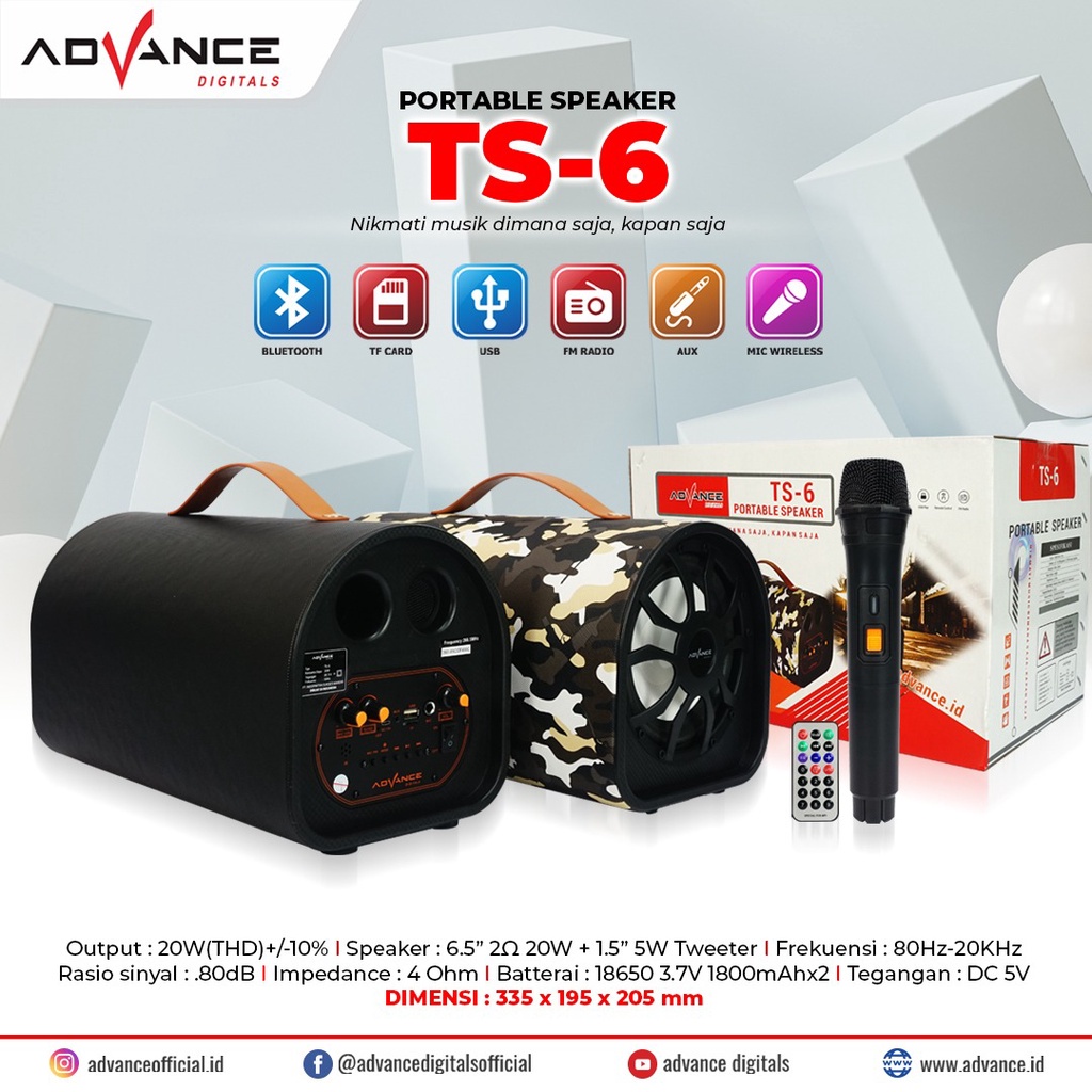 Jual Speaker Tabung Advance + baterai TS6 speaker advance 5 inch dengan ... Jual Speaker Tabung Advance + baterai TS6 speaker advance 5 inch dengan ...