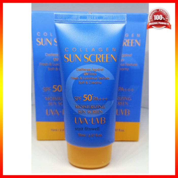 Jual 3W CLINIC Collagen SUN SCREEN SPF 50+ PA+++ 70ml | Shopee Indonesia