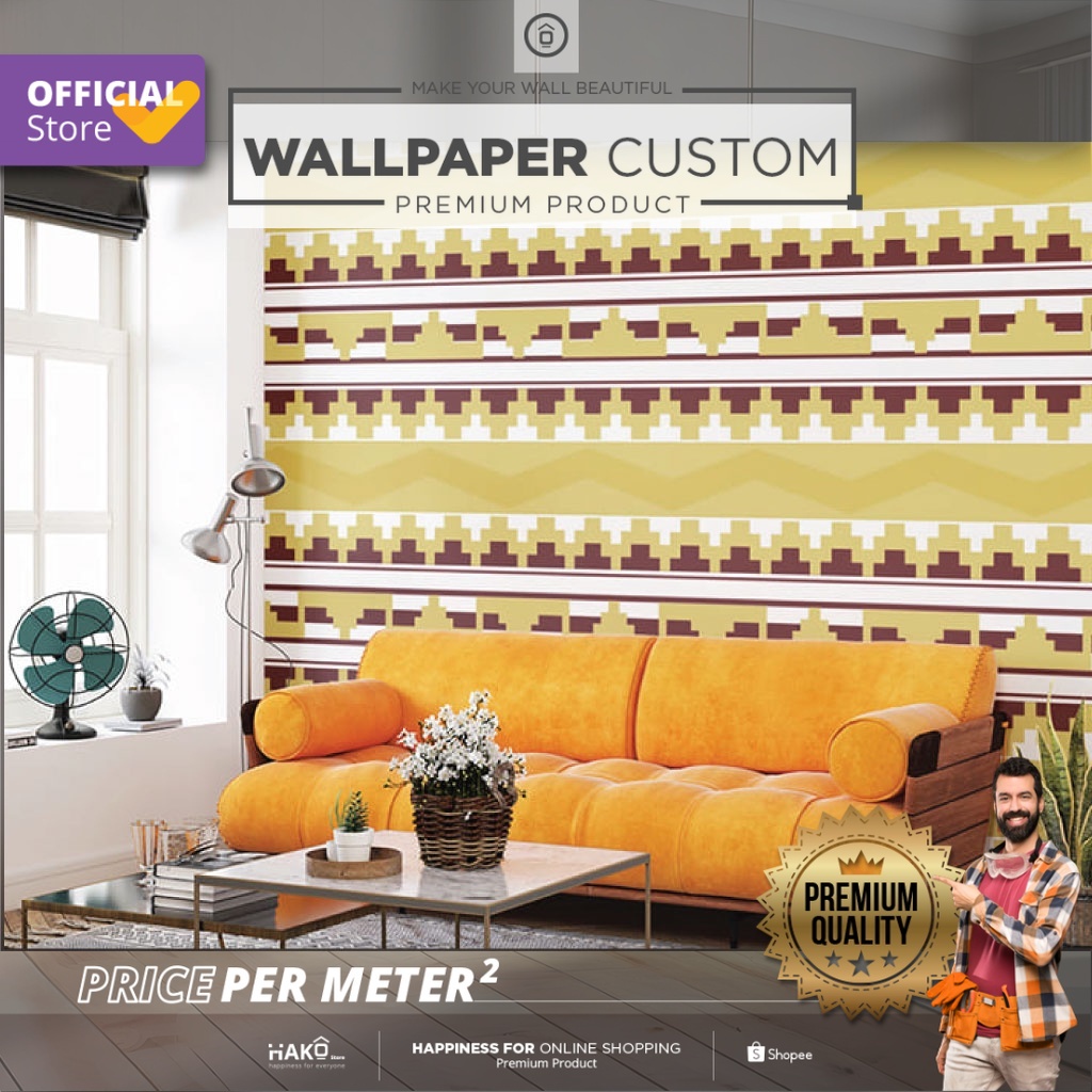Jual Wallpaper Custom Ruang Tamu | Gambar Motif Batik dan Etnik 6.3 ...