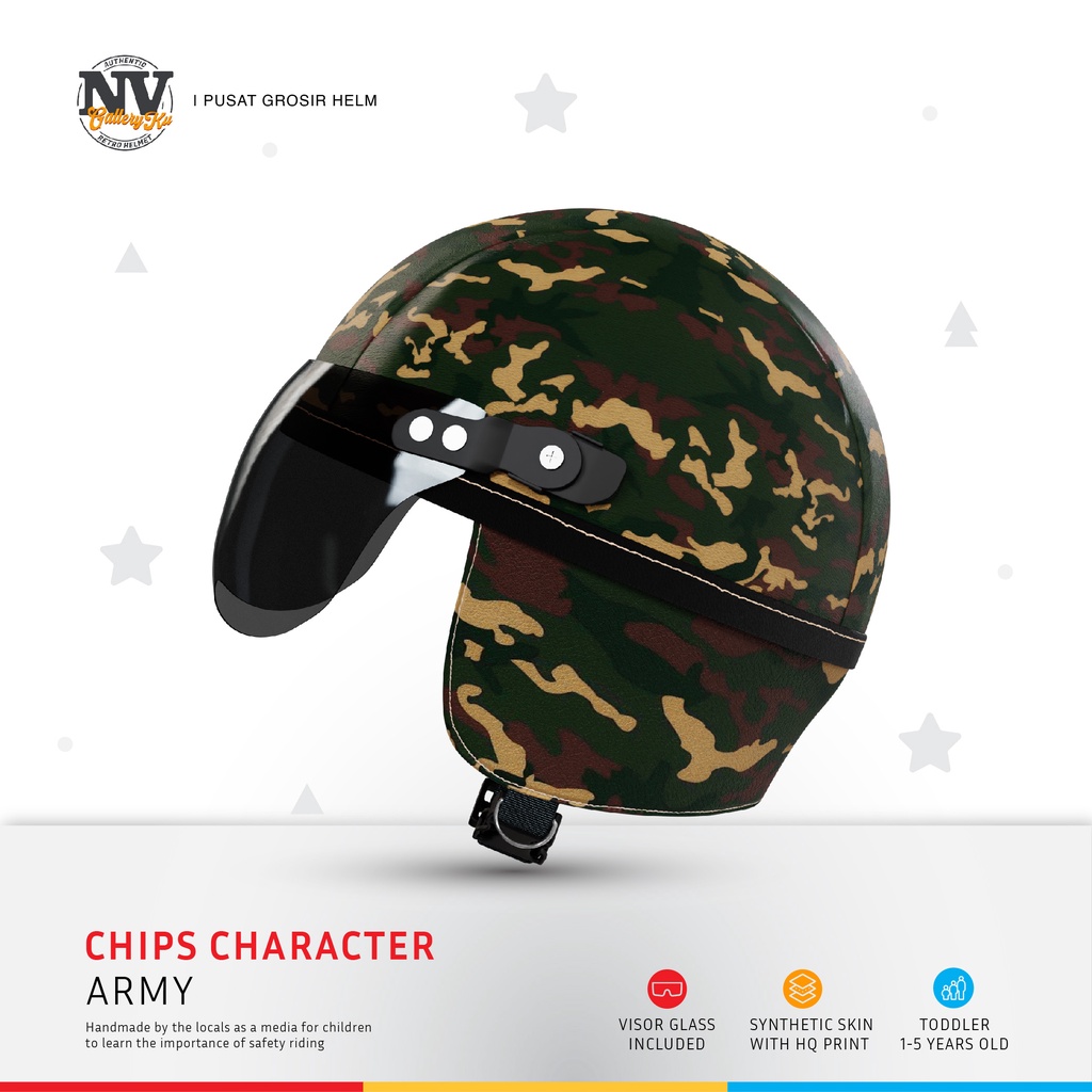 Jual HELM ANAK LUCU MOTIF TENTARA ARMY KULIT PREMIUM USIA 1 2 3 4 5 ...