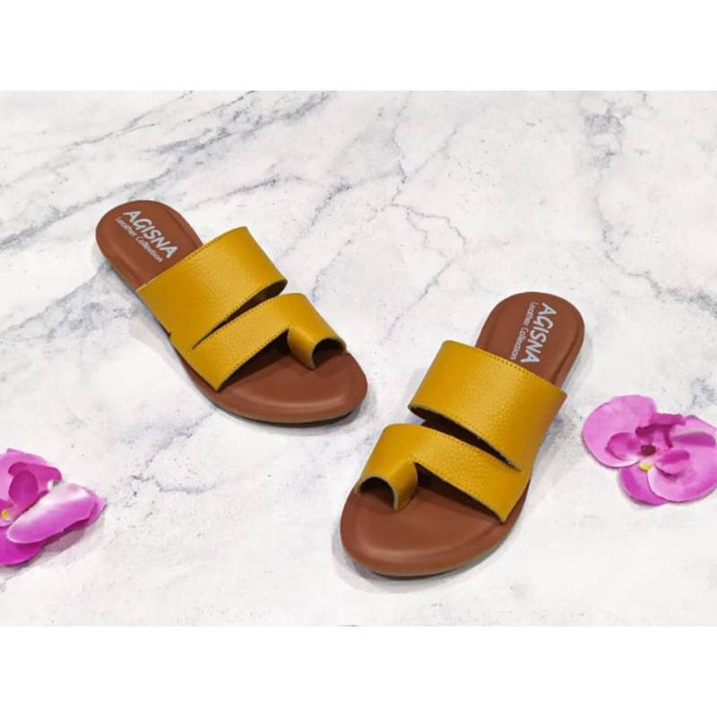 Jual model terbaru sandal kulit wanita asli garut model jempol palang ...