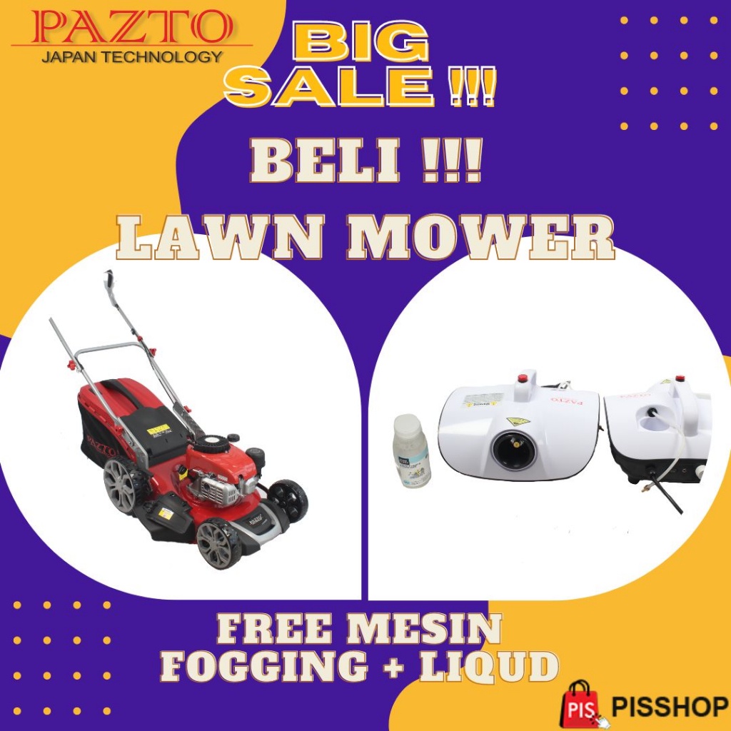 Jual MESIN POTONG RUMPUT DORONG PAZTO BENSIN GASOLINE LAWN MOWER FREE 1 ...