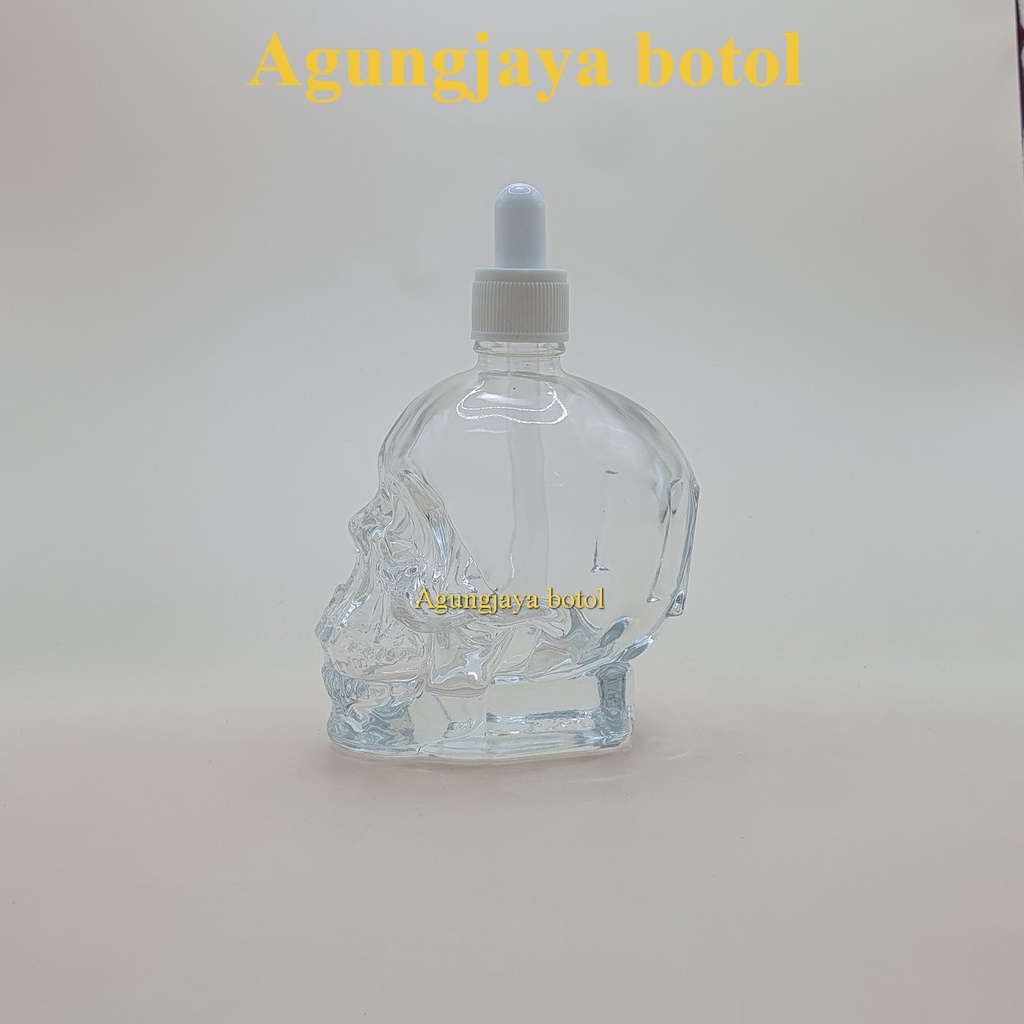 Jual Botol Kaca Skull 60 ml Tengkorak Clear Original Pipet Karet ...