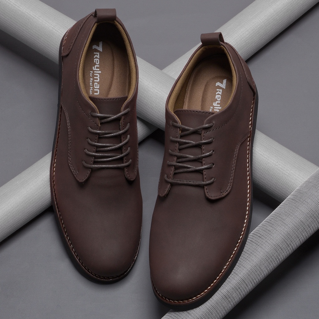 Jual BRIGE BROWN - Sepatu Pantofel Pria Oxford Derby Shoes Formal Kerja ...
