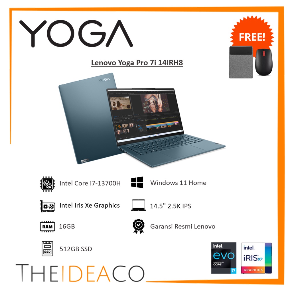 Jual Lenovo Yoga Pro 7i 14IRH8 82Y7005XID i7-13700H 16GB 512GB SSD W11H ...