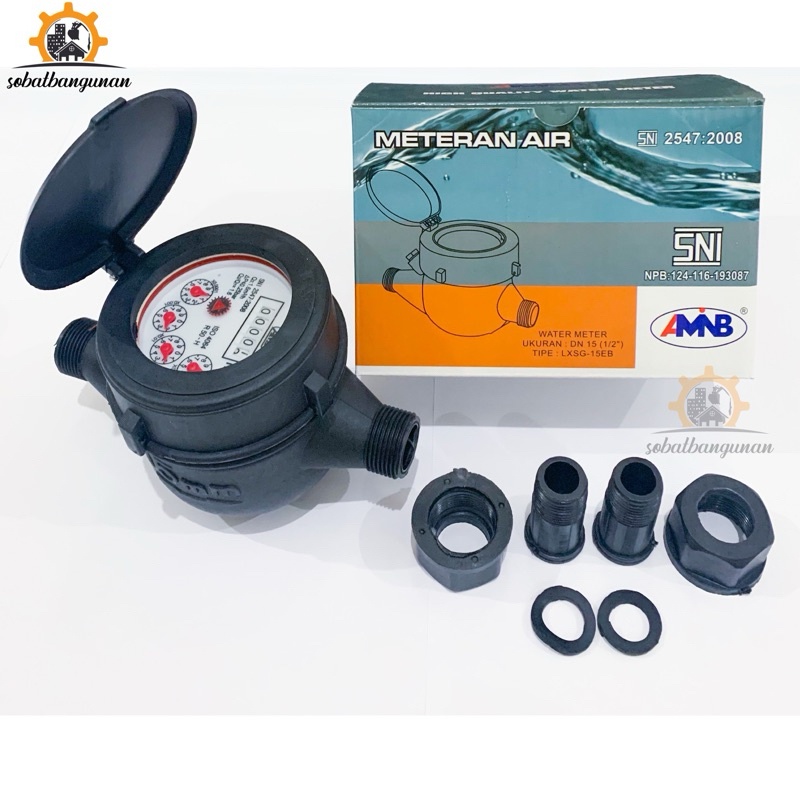 Jual ON70 Meteran Air PVC 1/2” Merk AMNB / Meteran AMNB / Meteran Air ...