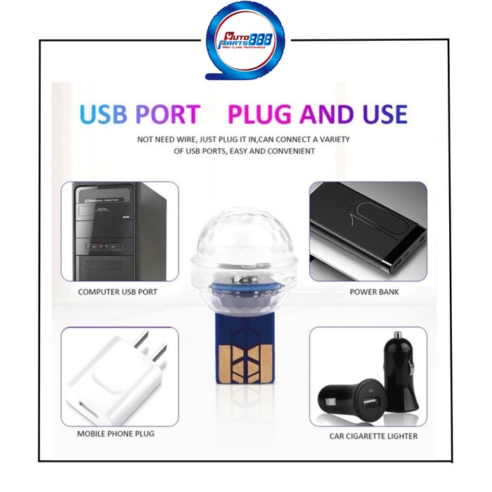 Jual Lampu USB Disco Mini Light LED RGB Interior mobil Atmoshpere ...