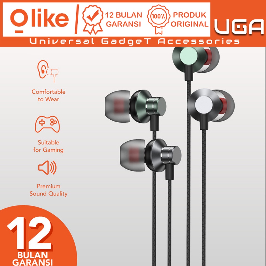 Jual OLIKE E13 HEADSET HANDSFREE 3.5MM WIRED EARPHONE NOISE REDUCTION ...