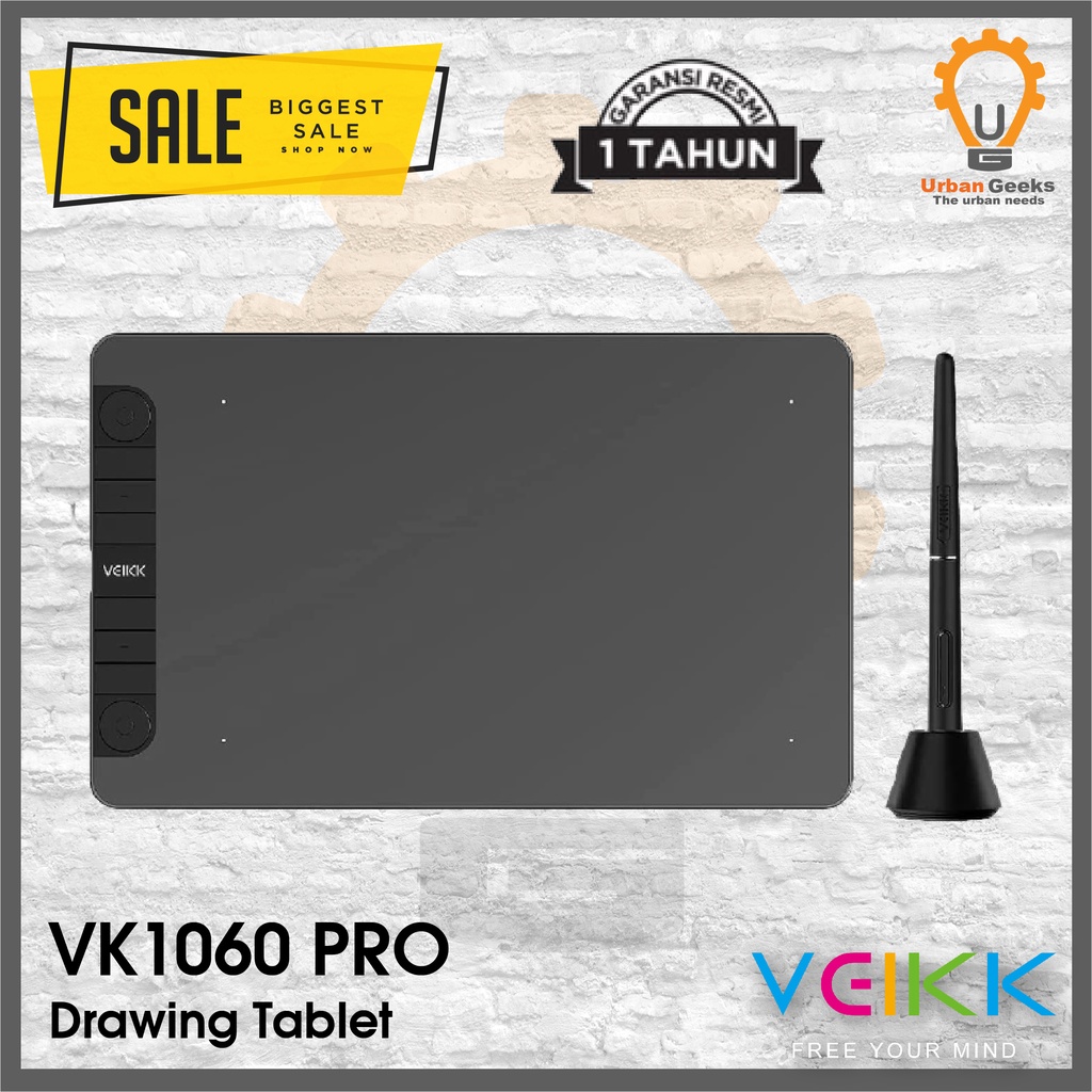 Jual Drawing Tablet VEIKK VK1060 PRO Digital Graphic Pen Tablet OSU Al ...