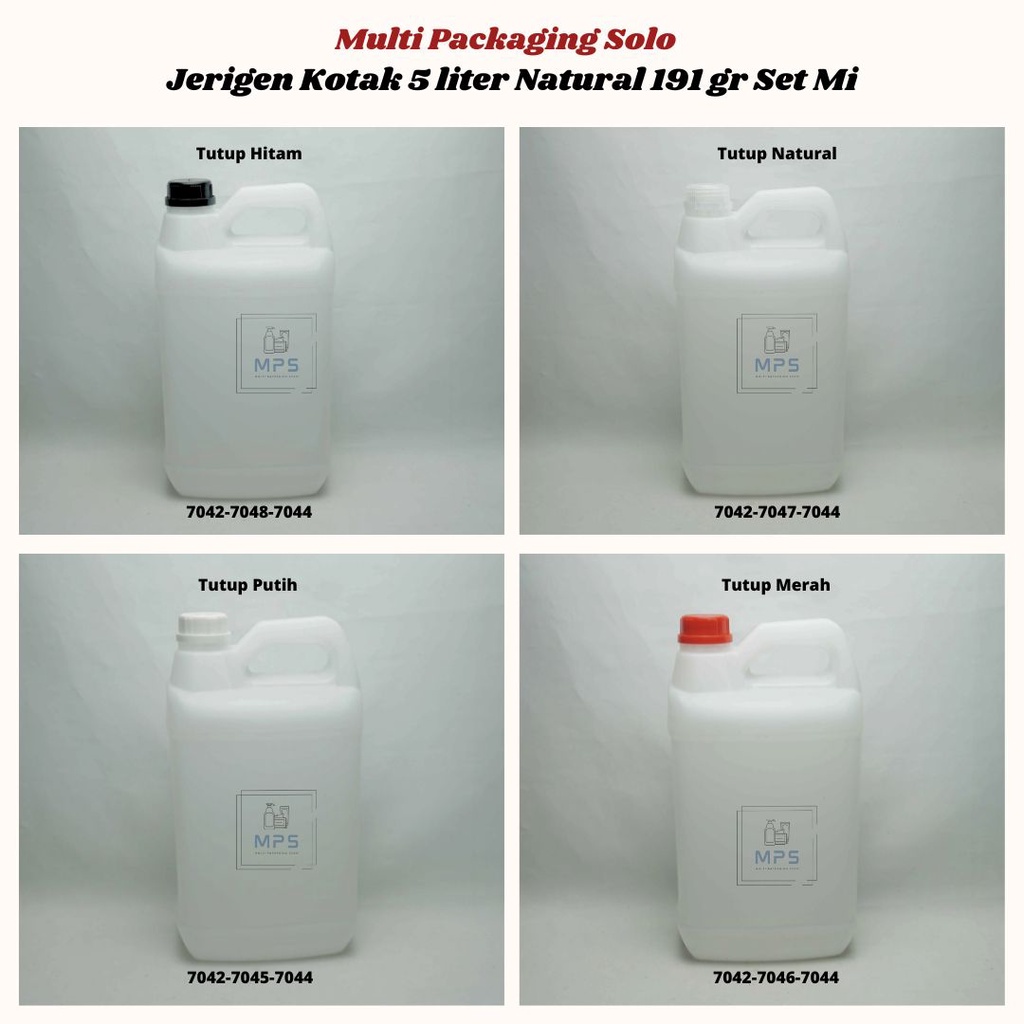 Jual Botol Jerigen 5 L Kotak Natural HDPE Neck 40 Set Mi / Jerigen Hdpe ...