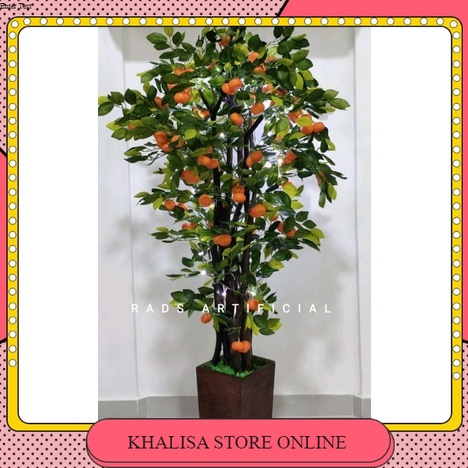 Jual PROMO POHON JERUK ARTIFICIAL 150CM/ BUNGA HIAS POJOK SUDUT RUANG ...
