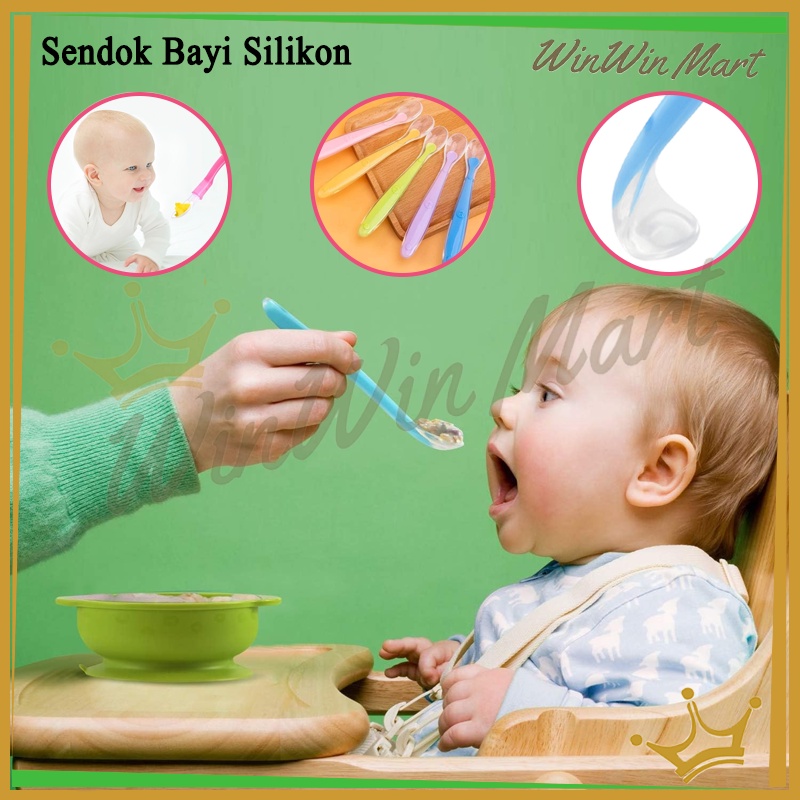 Jual Sendok Bayi Silikon/Sendok Makan Bayi Silikon Lembut BPA Free ...