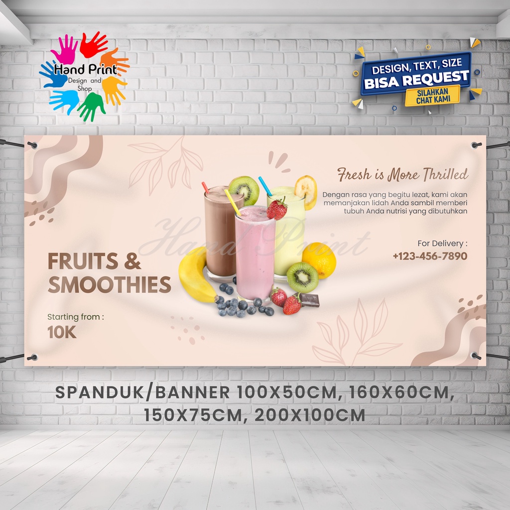 Jual Spanduk Banner MMT Smoothies Jus Minuman Buat Promosi Jualan Krem ...