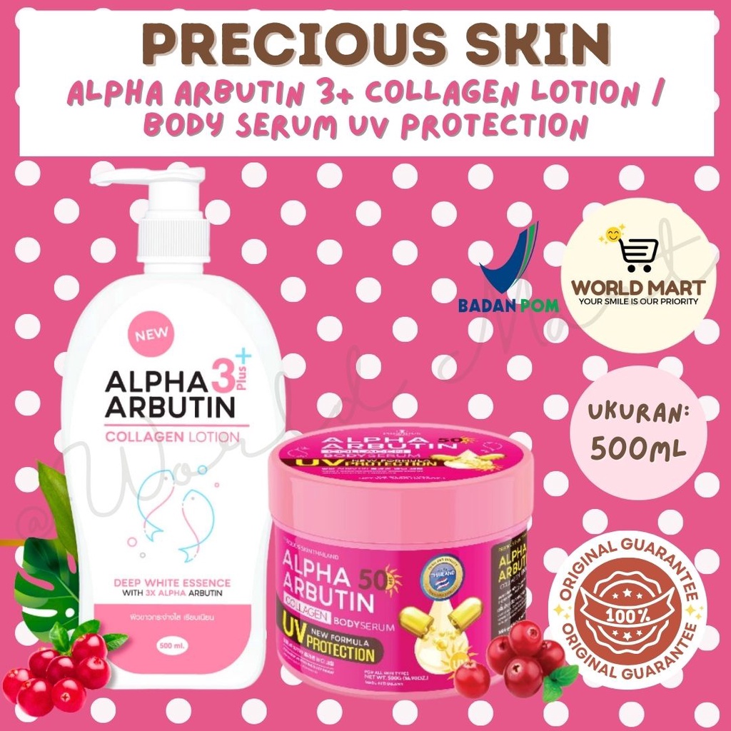 Jual Precious Skin Thailand Alpha Arbutin Collagen Lotion/SPF50 UV ...