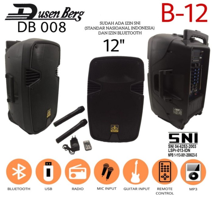Jual Speaker Portable Meeting DUSENBERG DB 008 12 B 12 INCH SNI ORIGINAL | Shopee Indonesia