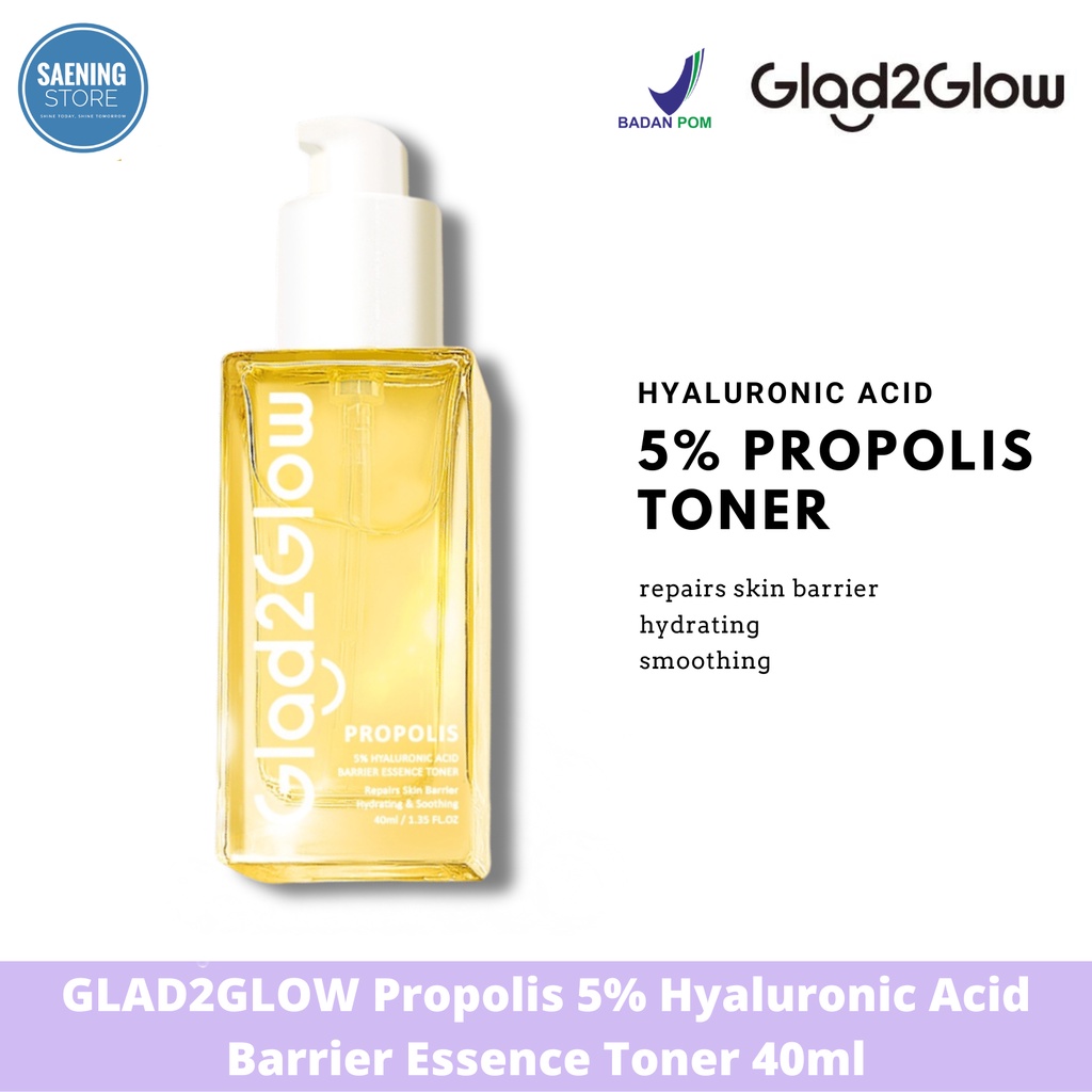 Jual 【BPOM】Glad2Glow Propolis 5% Hyaluronic Acid Barrier Essence Toner ...
